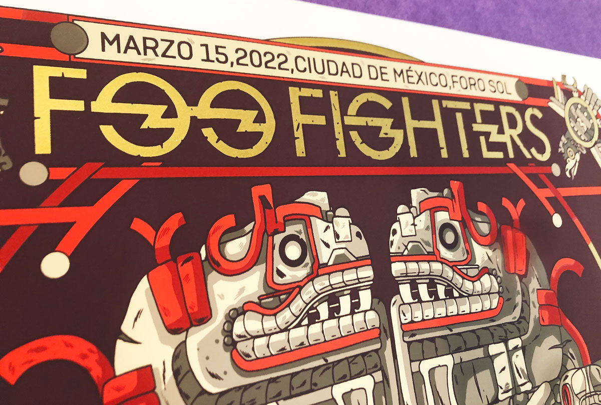 Foo Fighters screenprint (Mexico 2022) by artist Seher One - French ...