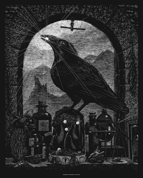 Screen print "Raven" scratchboard art by artist Phillip Janta - French ...