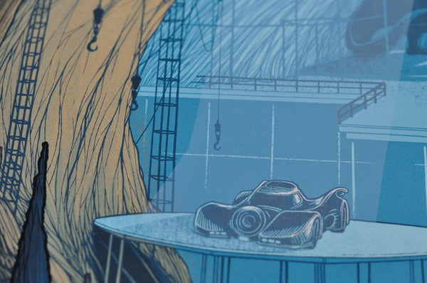 THE BATCAVE screenprint by Justin Santora - French Paper Art Club