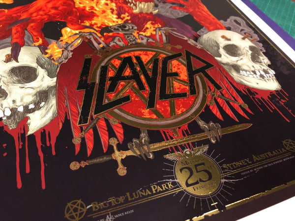 Slayer, official gigposter Tour 2013 (Sydney) art by Vance Kelly ...